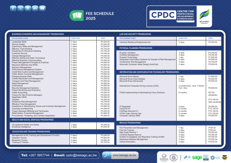 Baisago CPDC Fee Structure | PDF | Business | Economies