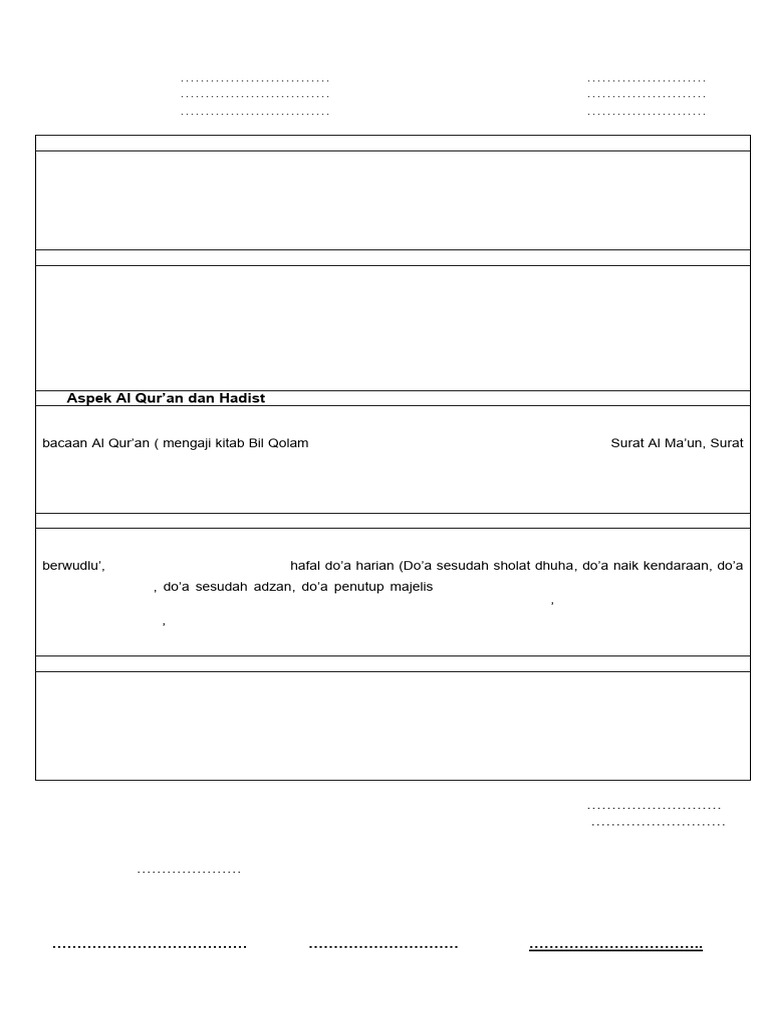 Contoh Pelaporan Perkembangan Pai | PDF