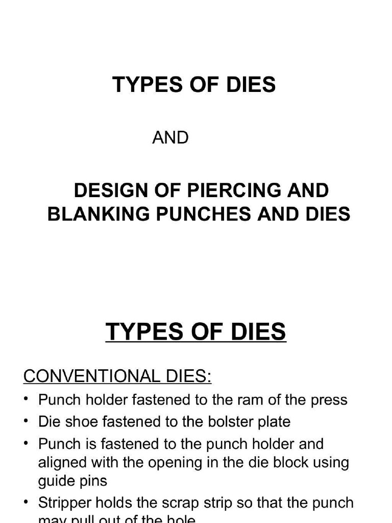 Types of Dies | PDF
