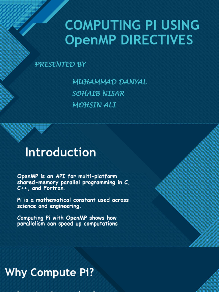 COMPUTING PI USING OpenMP DIRECTIVES | PDF | Pi | Mathematics