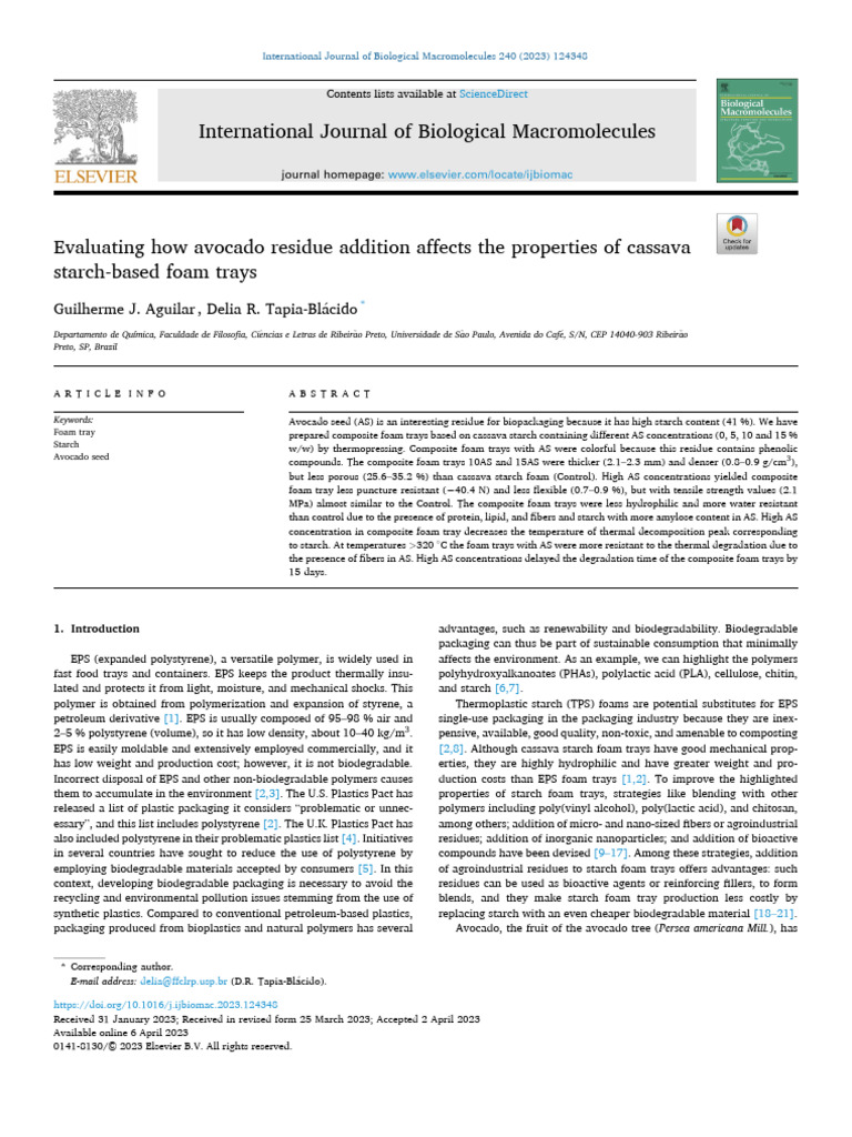 Evaluating How Avocado Residue Addition Affects The Properties of ...