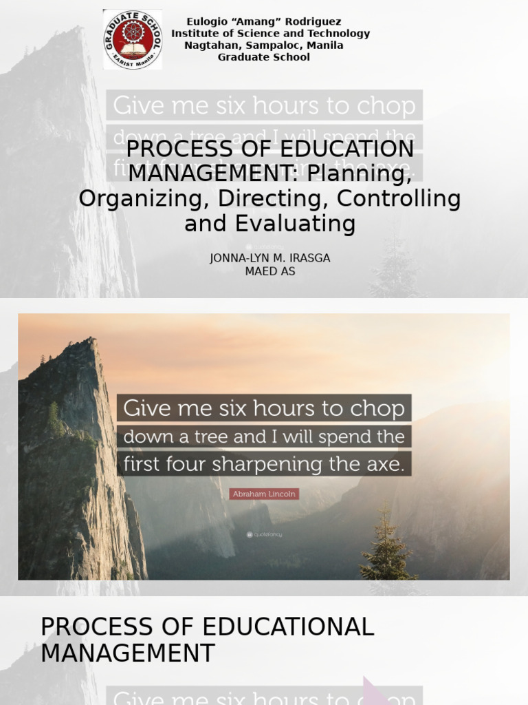 Educational Management Process Overview | PDF