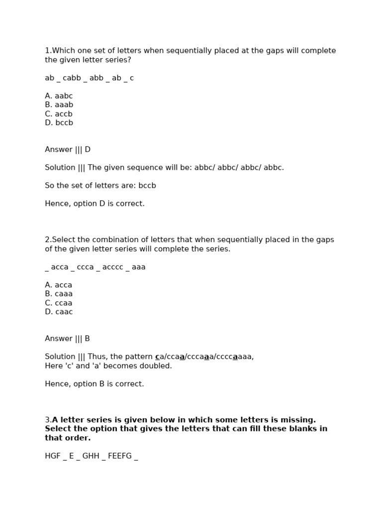 Alphabetical Series | PDF