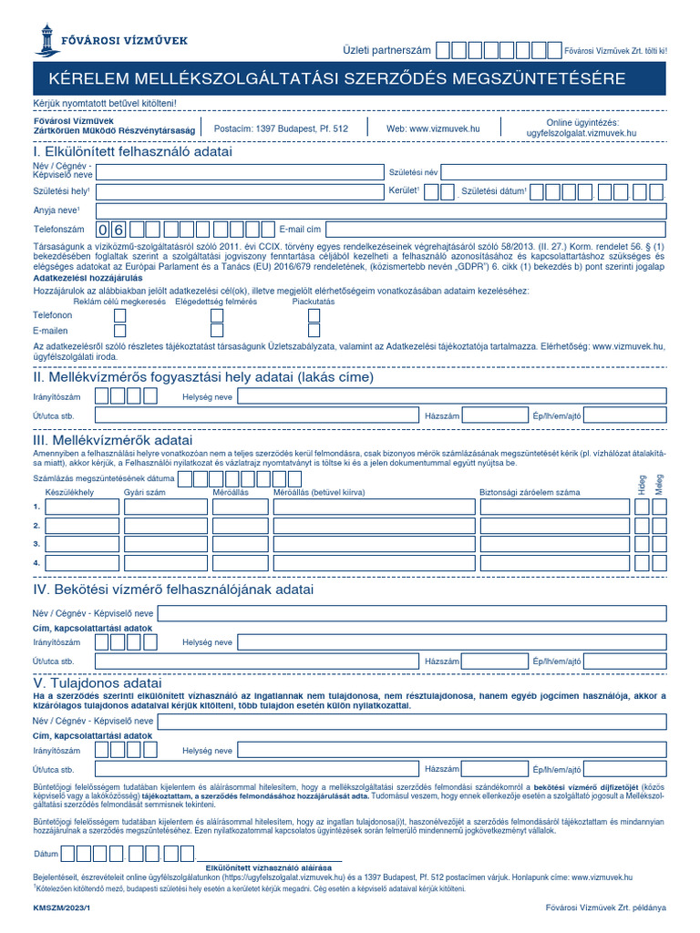 KMSZM Kerelem Mellekszolgaltatasi Szerzodes Megszuntetesere | PDF