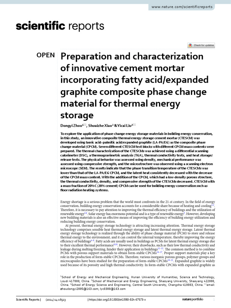 Preparation and Characterization of Innovative Cement Mortar | PDF ...