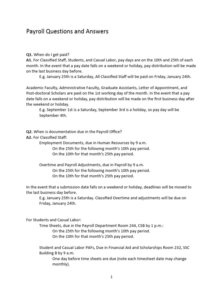 ConciergeOffice Payroll FAQ | PDF | Garnishment | Payroll Tax