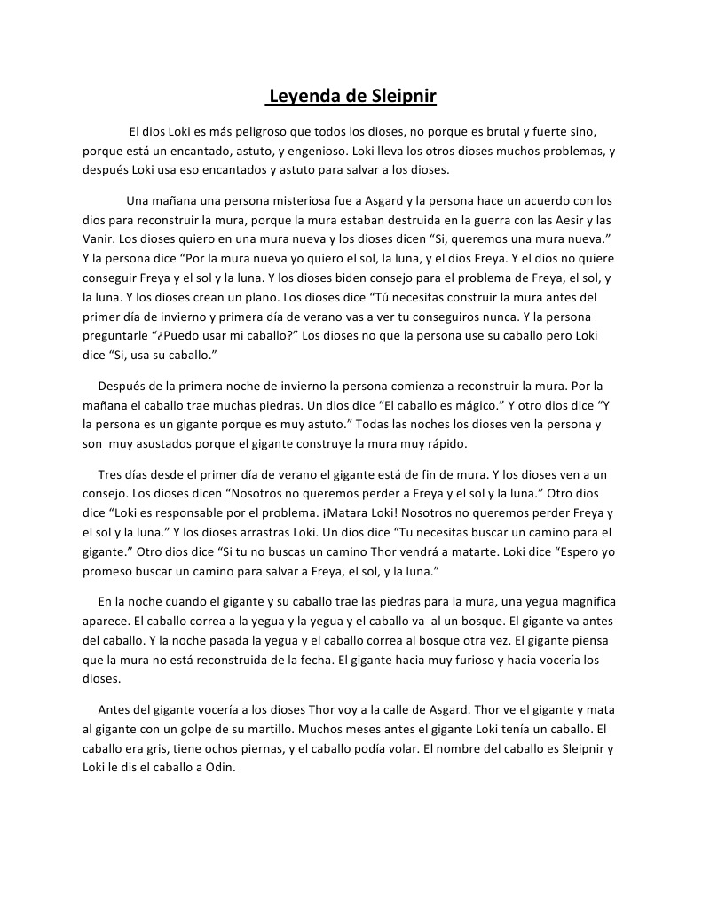Leyenda de Sleipnir | Descargar gratis PDF | Loki | Mitología nórdica