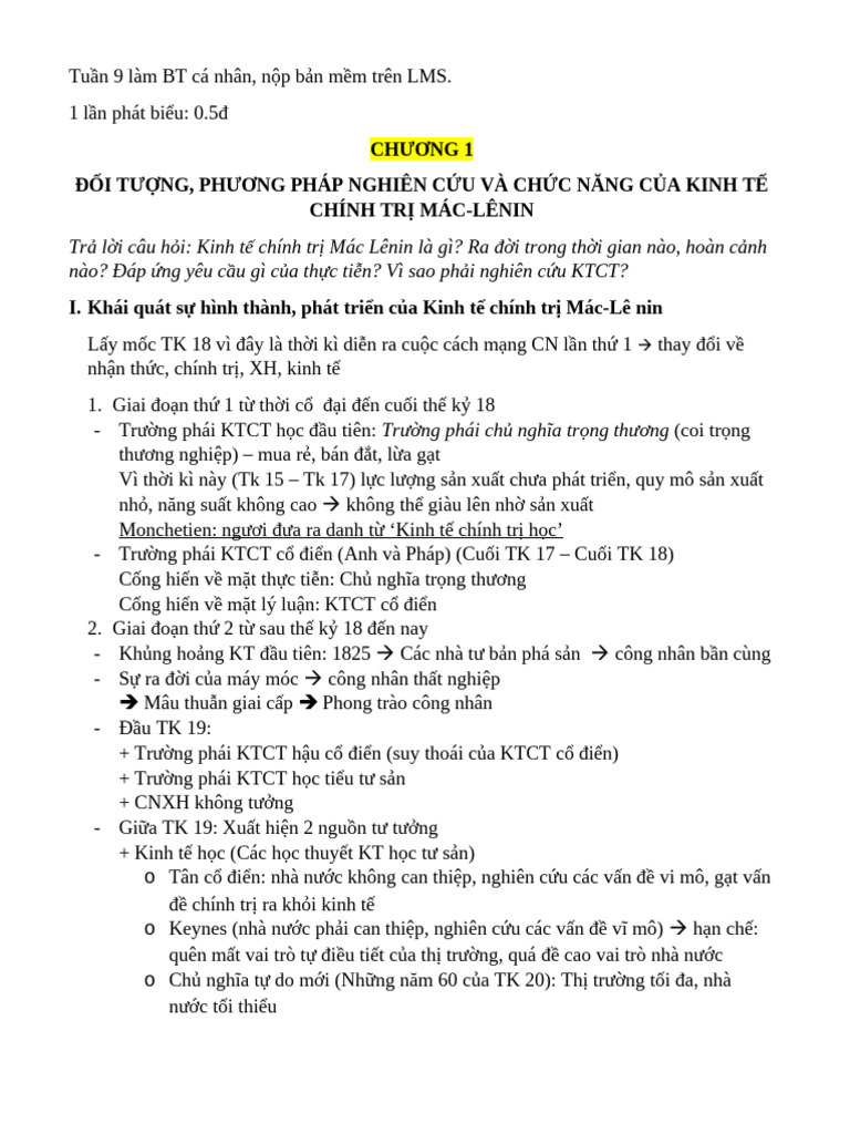 Ghi Bài Môn KTCT | PDF