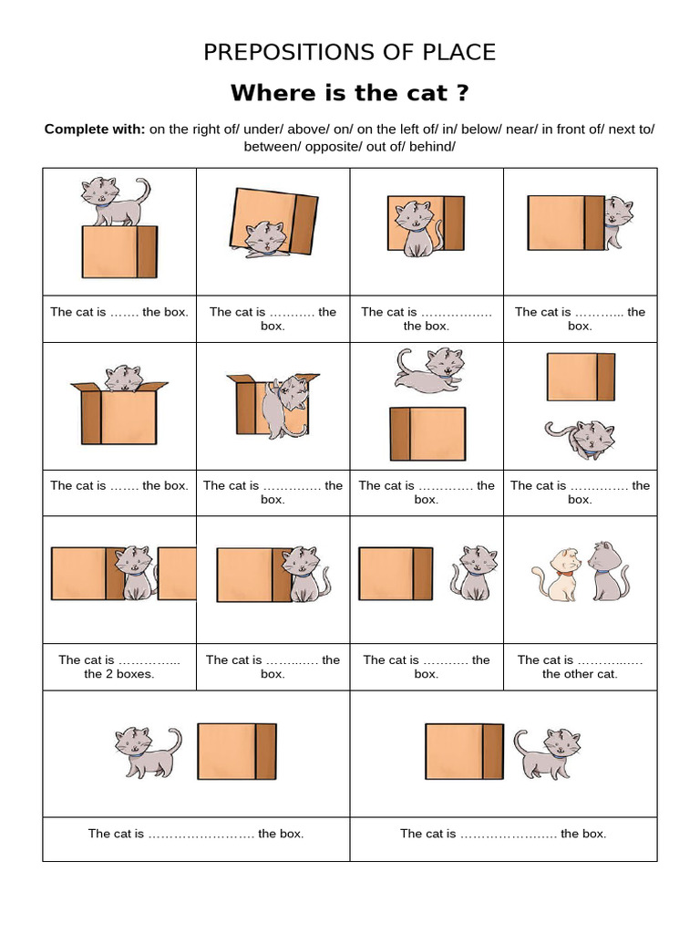 VOCA Prepositions of Place | PDF
