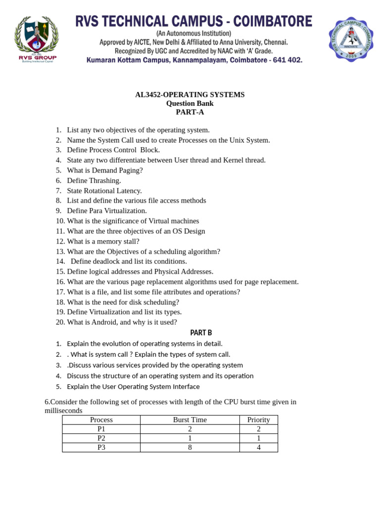 Operating System Qb1.Final | PDF | Operating System | Process (Computing)