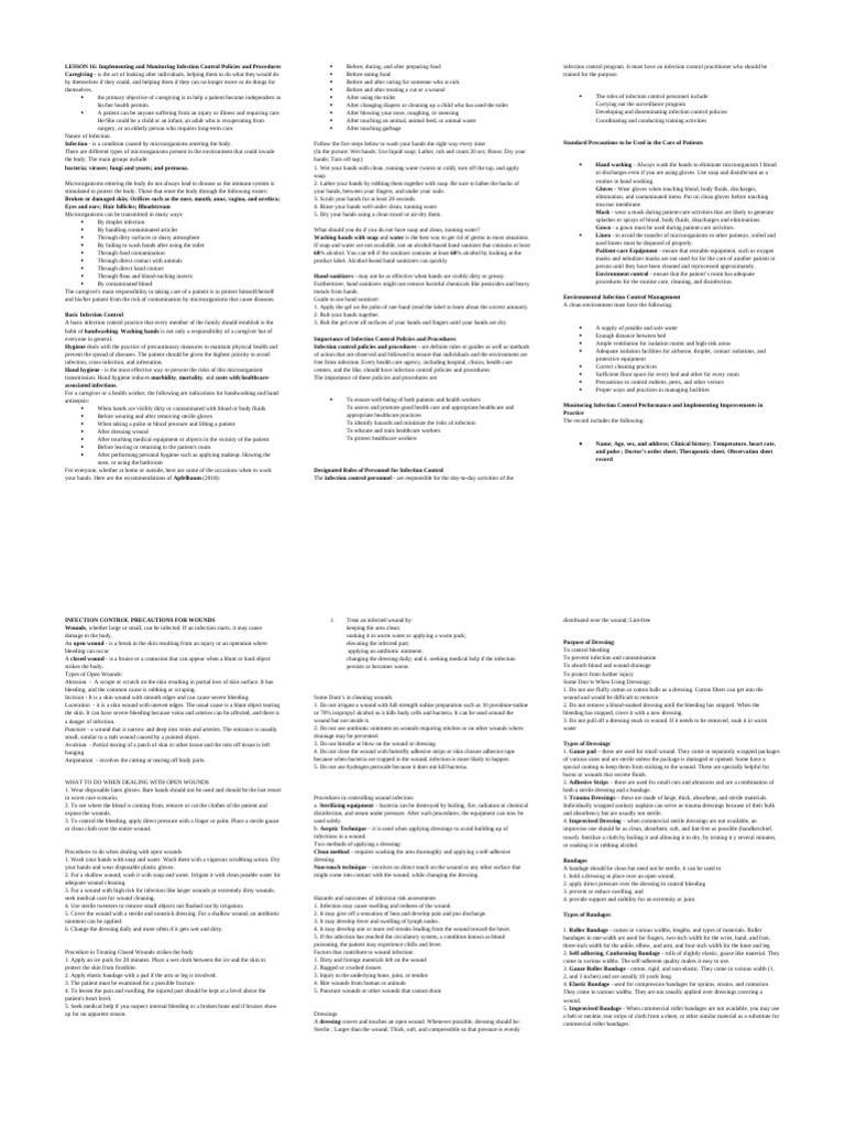 Tle Reviewer 4th Grading | PDF | Hand Washing | Wound