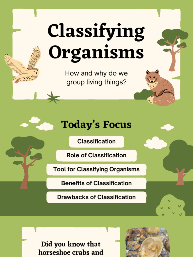 Classifying Organisms Education Presentation in Yellow Green Cream Hand ...