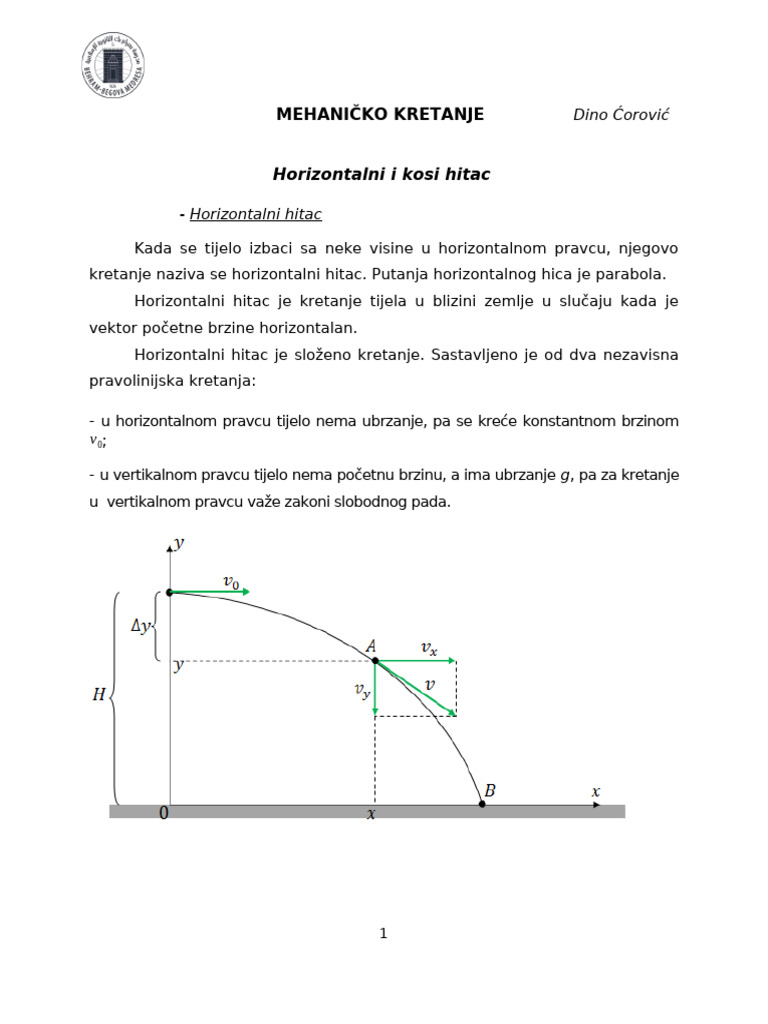Horizontalni I Kosi Hitac | PDF