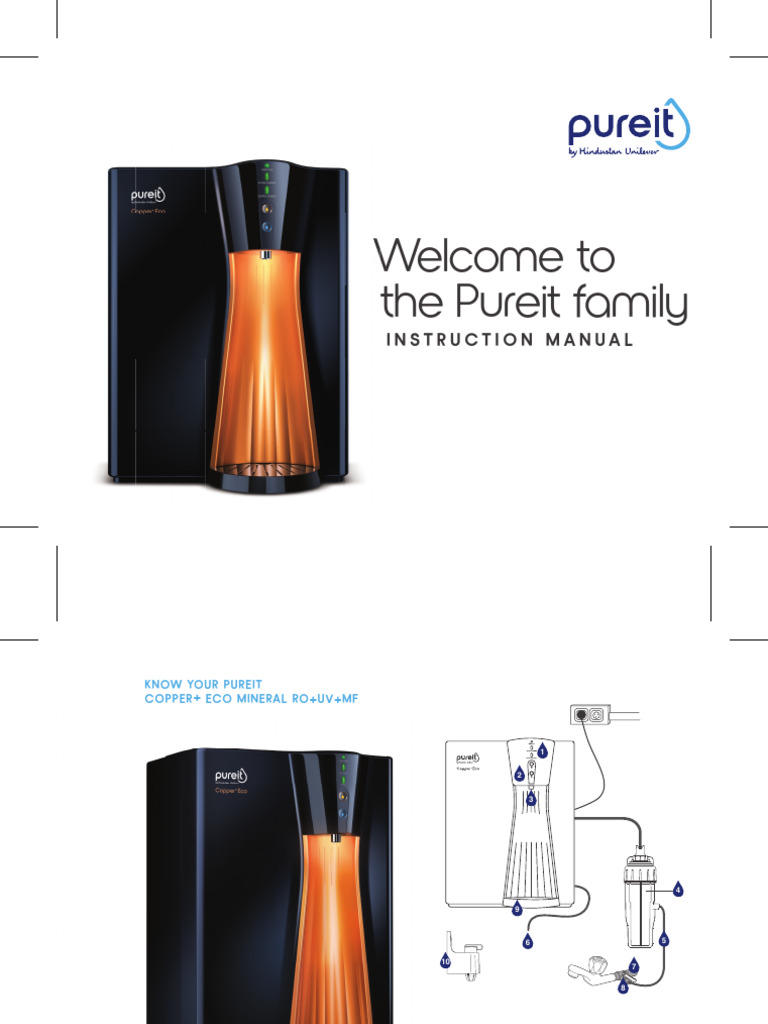 Pureit Copper Eco Mineral Ro Uv MF Water Purifier With 8l Storage | PDF ...