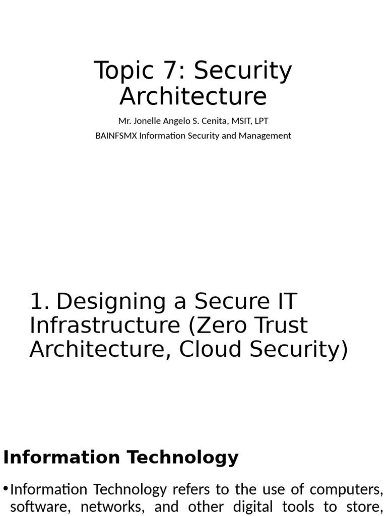 Topic 7 Security Architecture | PDF | Firewall (Computing) | Security