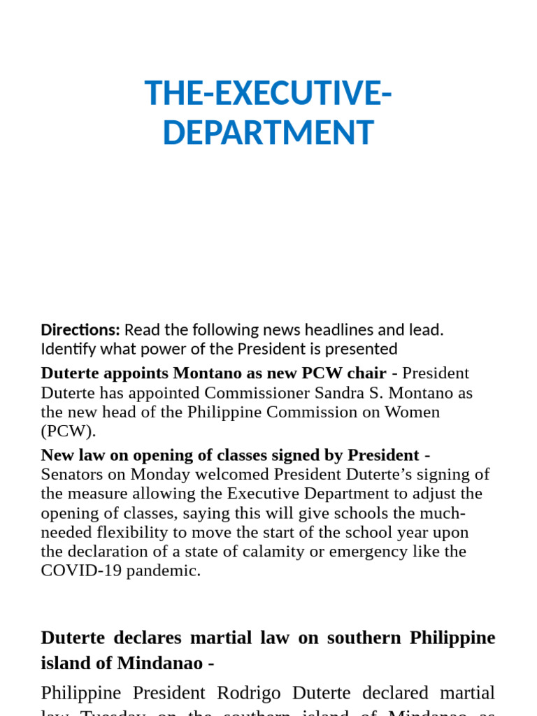 Chapter 6executive Department | PDF | Presidents Of The United States ...