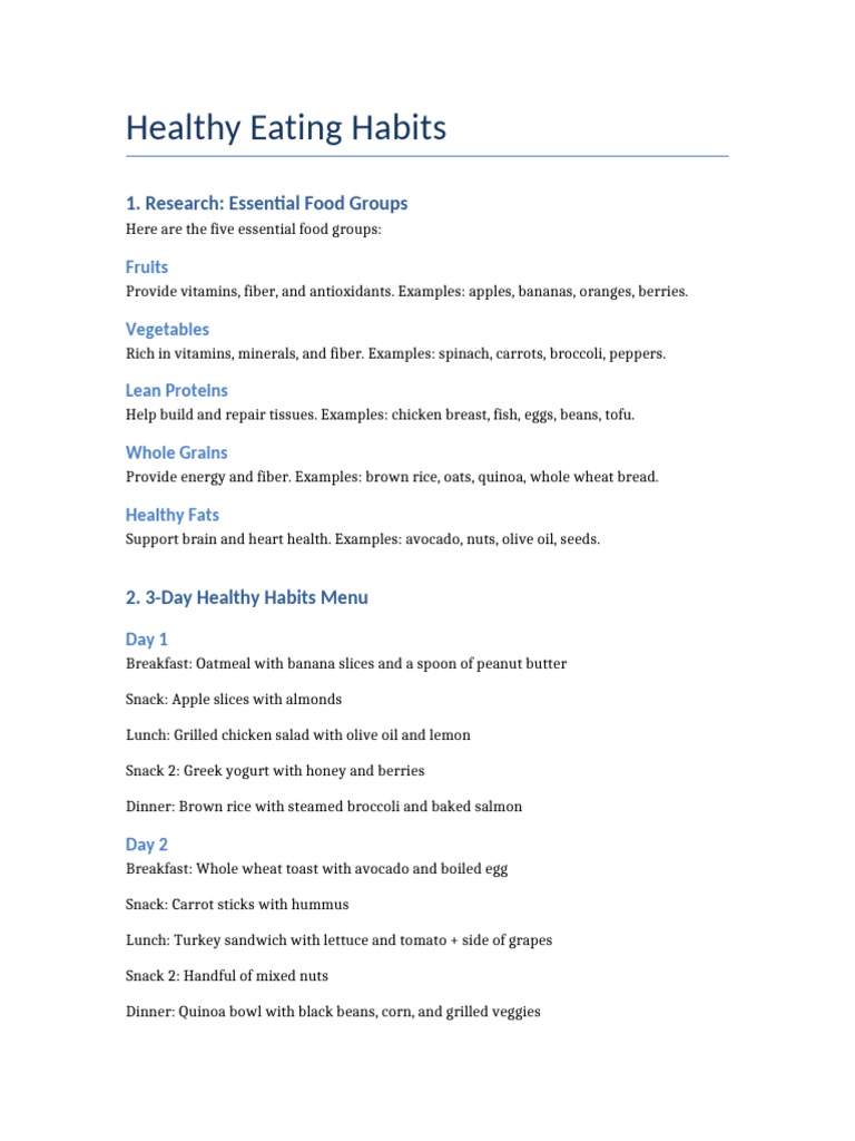 Essential Healthy Eating Guide | PDF