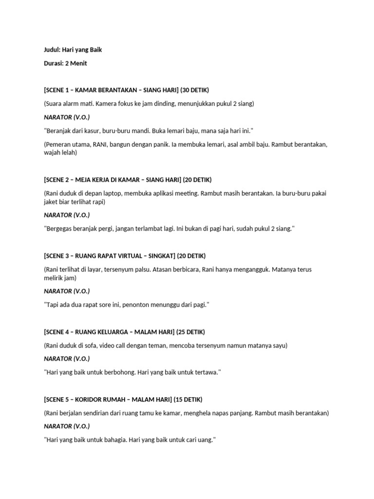 Naskah Short Movie | PDF