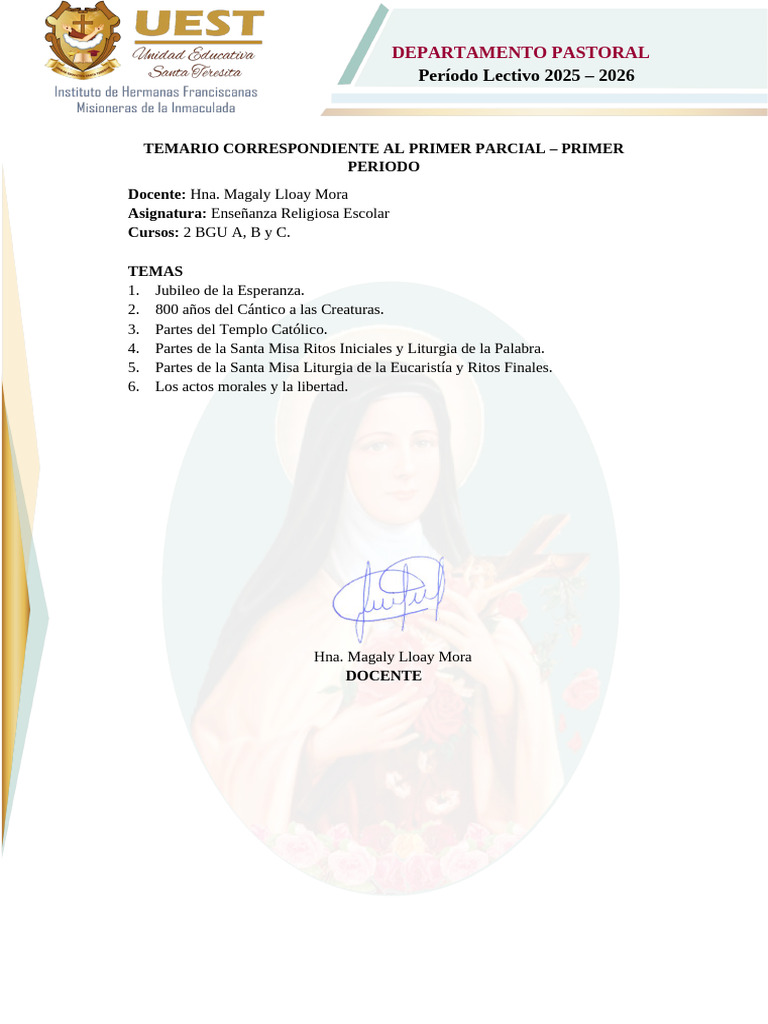 Temario Segundo | PDF