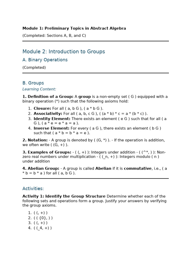 Modular Arithmetic Detailed | PDF | Group (Mathematics) | Integer