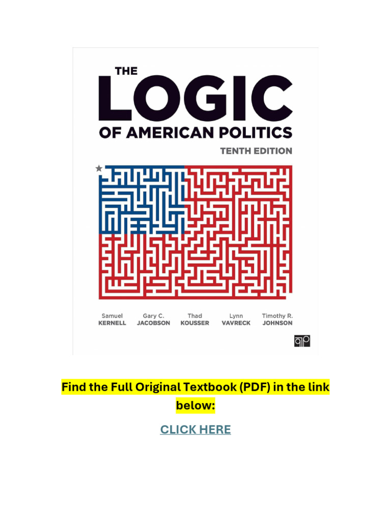 The Logic of American Politics, 10th Edition | PDF | Policy | Institution