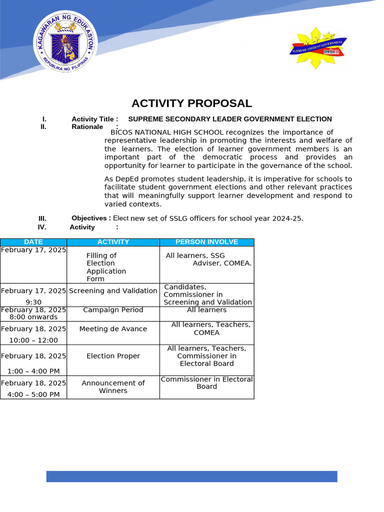 SSLG Election Proposal Compress | PDF | Government