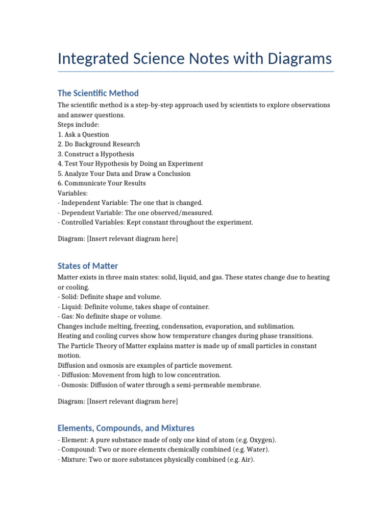 Integrated Science Summary Notes With Diagrams | PDF | Eutrophication ...