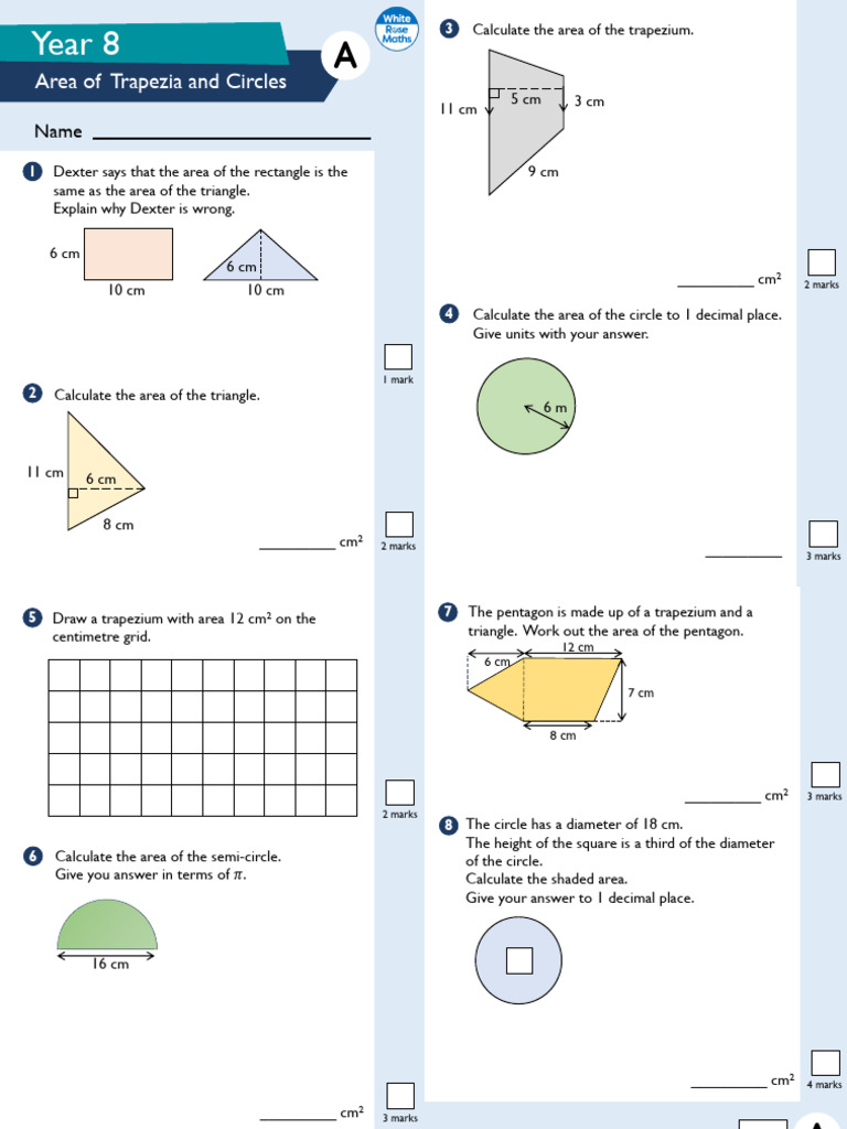 Y8 Area Key Homework MAHA | PDF | Area | Euclidean Geometry
