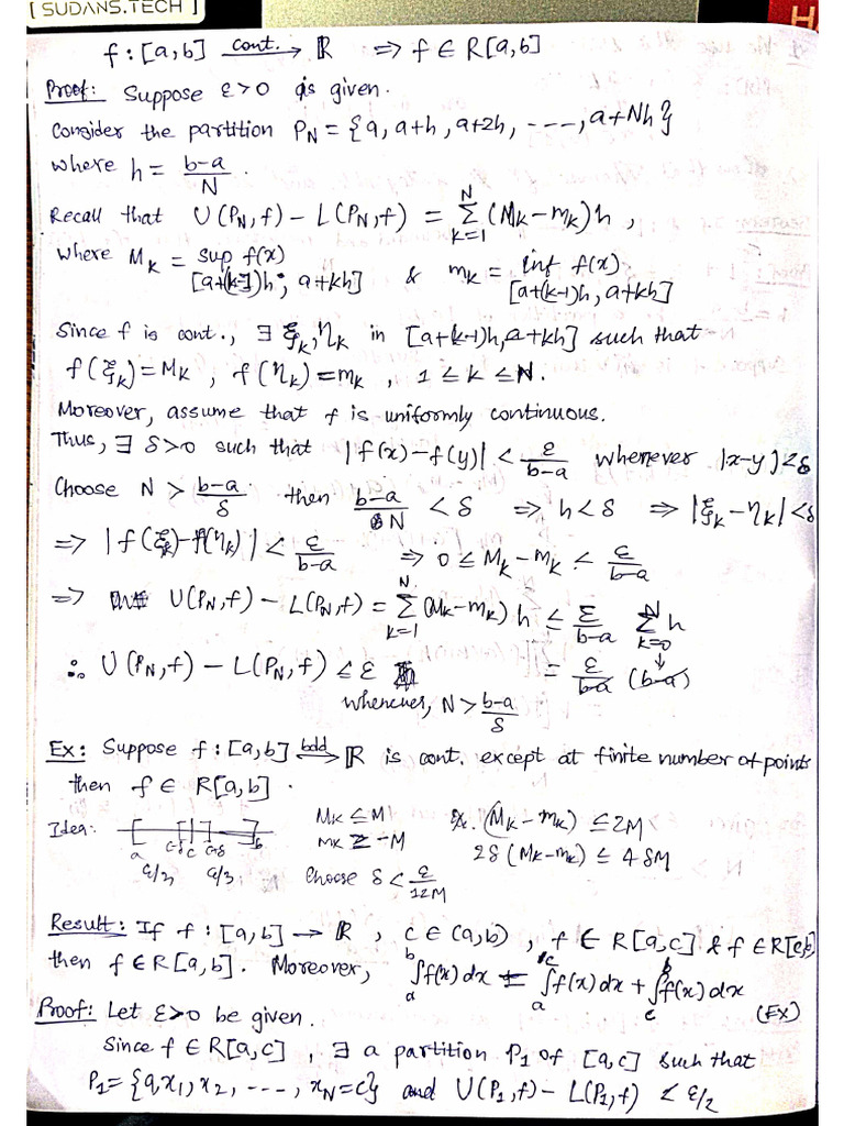Remaining Parts of Reimann Integration | PDF