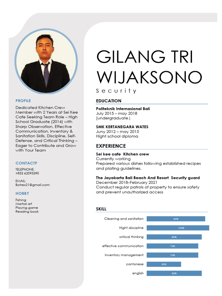Gilang Tri Wijaksono CV | PDF