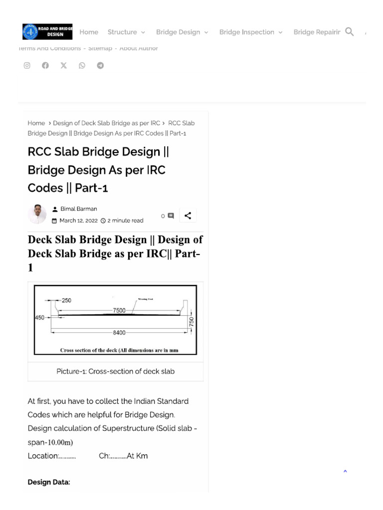 Deck Slab Bridge Design | PDF