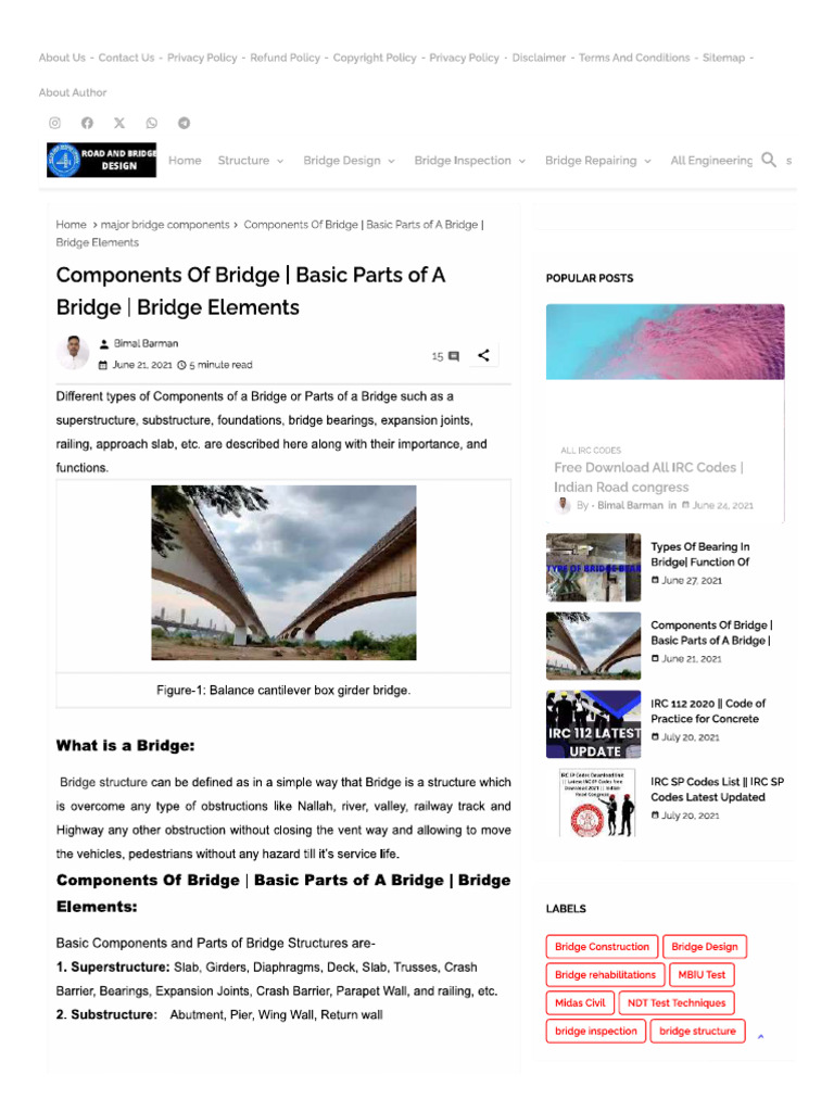 Components of Bridge | PDF