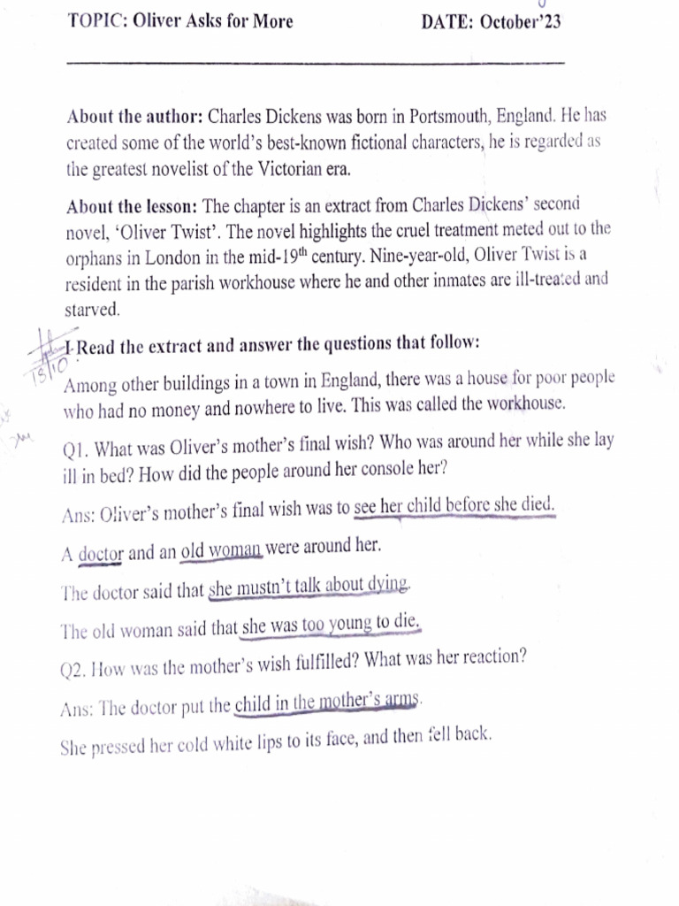 Oliver Twist: Summary and Analysis | PDF