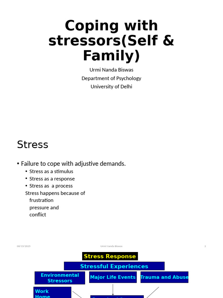 Coping With Stress (Self and Family) | PDF | Flow (Psychology) | Stress ...