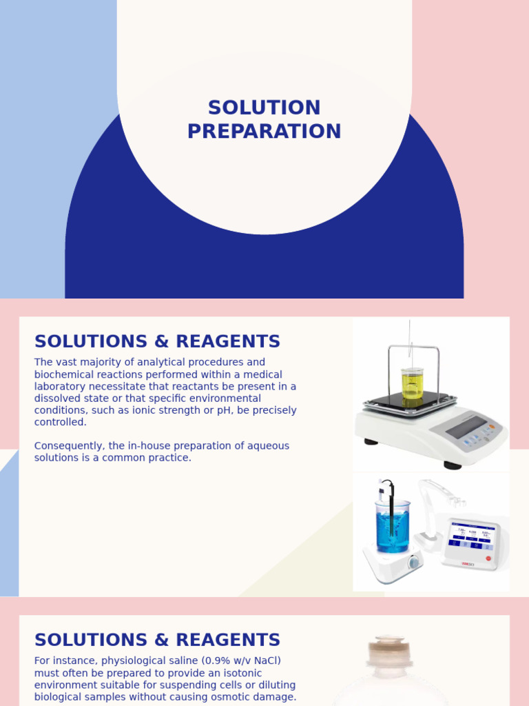 Solution Preparation | PDF | Mole (Unit) | Water Purification