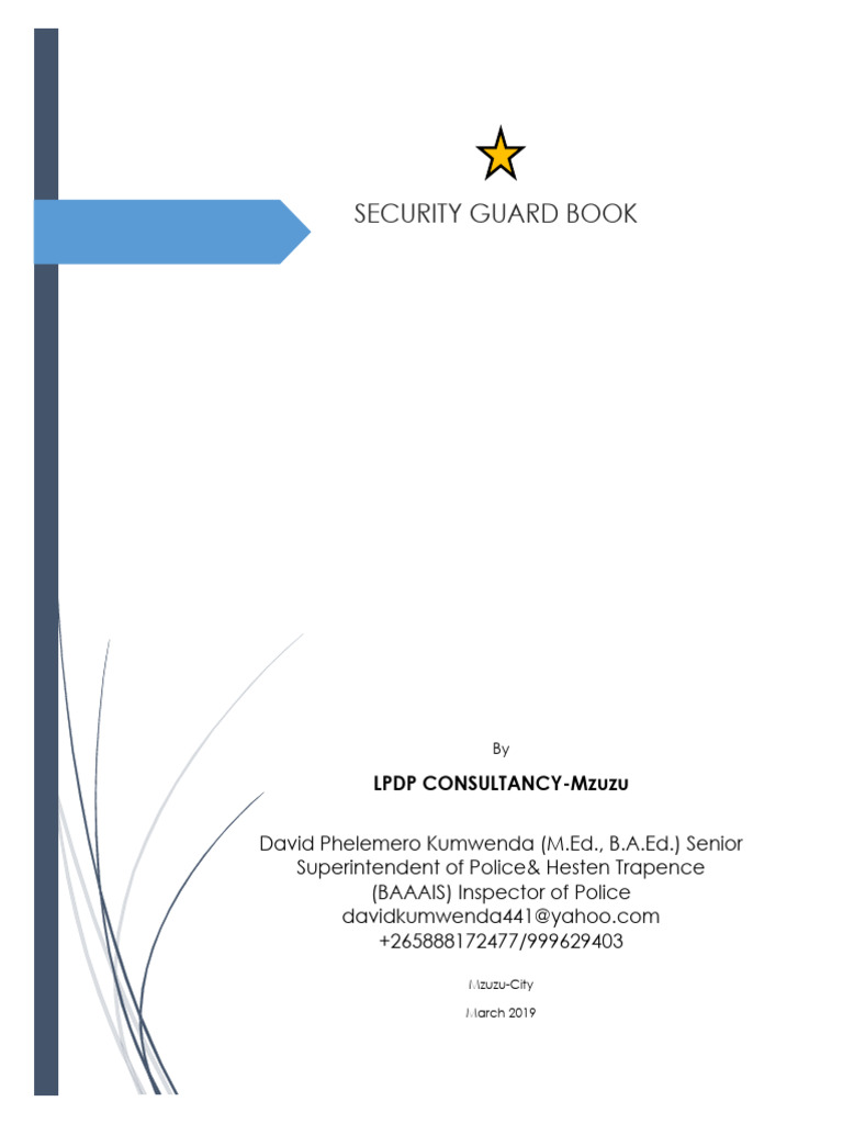 Security Guard Book - David Kumwenda - 2021 | PDF | Closed Circuit ...