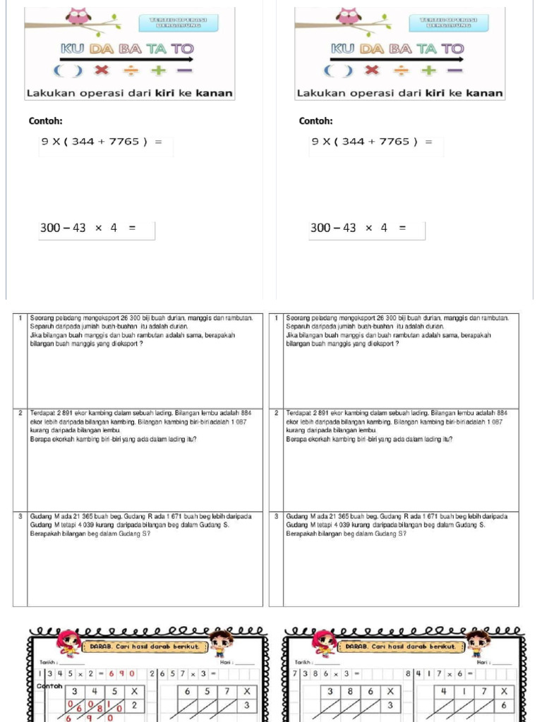 Latihan Math Tahun 4 | PDF