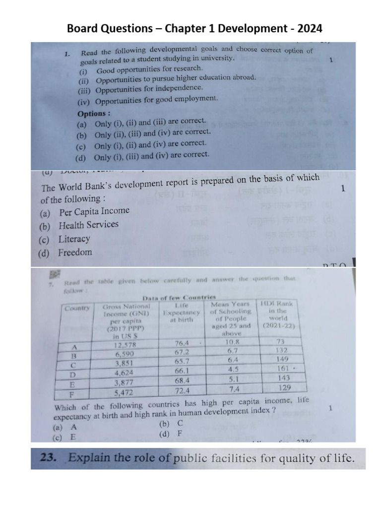 Pyq CH - 1 Development | PDF