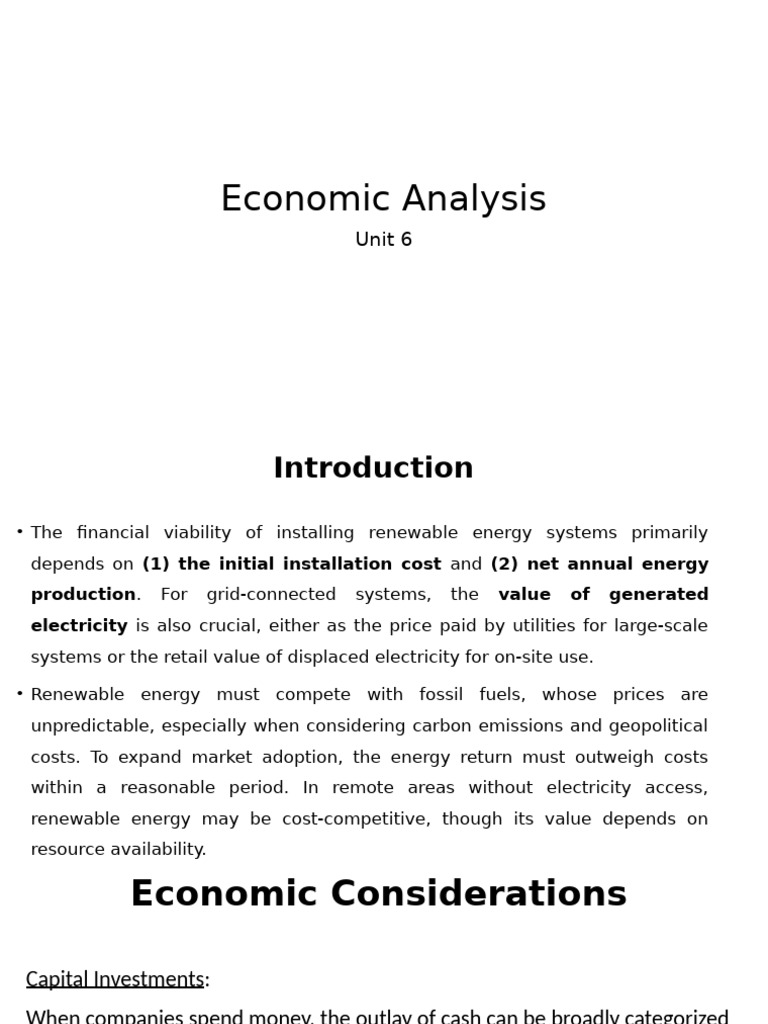 Unit 6 Economic Analysis | PDF | Net Present Value | Expense