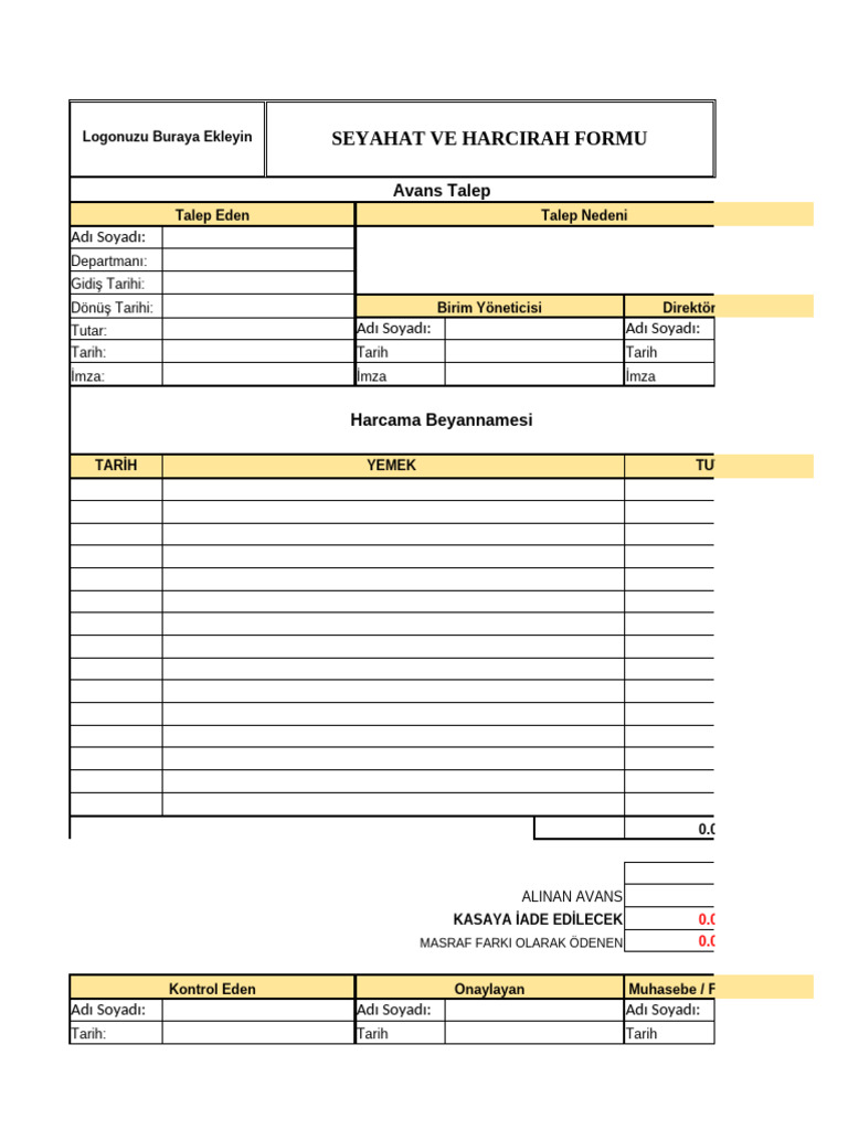 Masraf-Beyan-Formu-Örneği | PDF