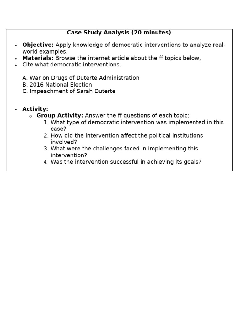 Worksheet-Democratic Interventions On Political Institutions | PDF