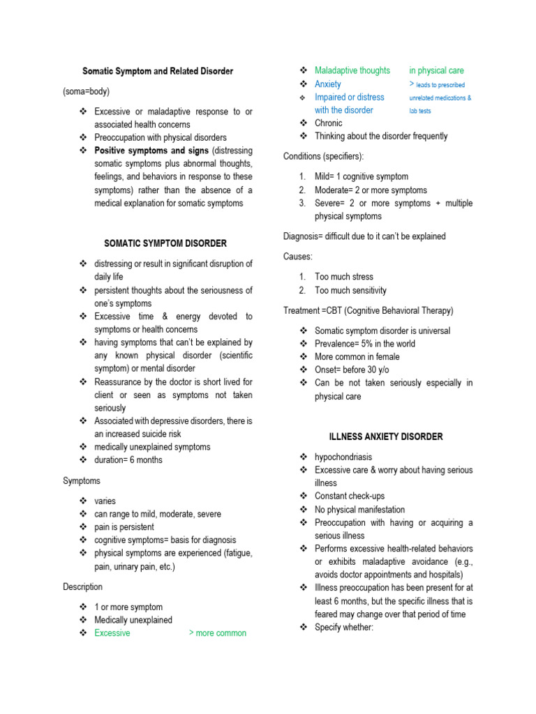 Understanding Somatic Symptom Disorders | PDF | Mental Disorder | Anxiety