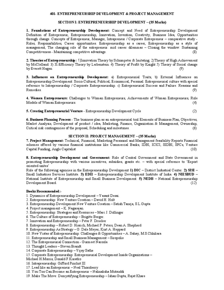 401 Edpm Syllabus | PDF | Entrepreneurship | Change