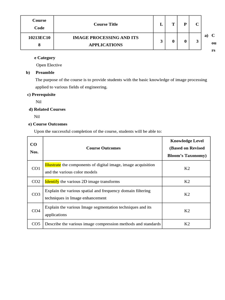 10213ec108-Image Processing and Application | PDF | Data Compression | Image Segmentation