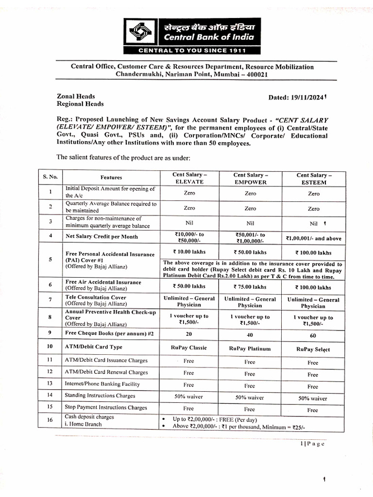 Cent Salary Package | PDF