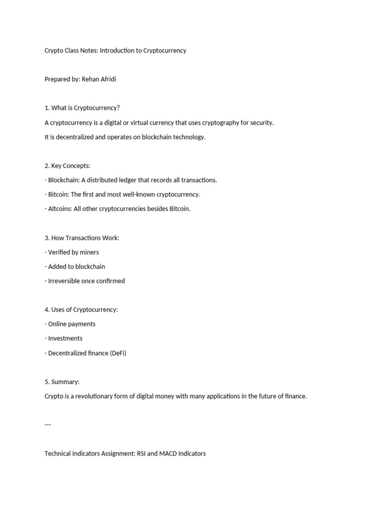 Introduction to Cryptocurrency Basics | PDF