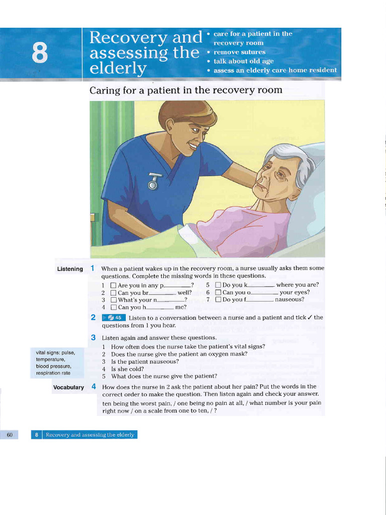 English For Nursing. Course Book 1 - CH 8 | PDF | Medicine | Health Care