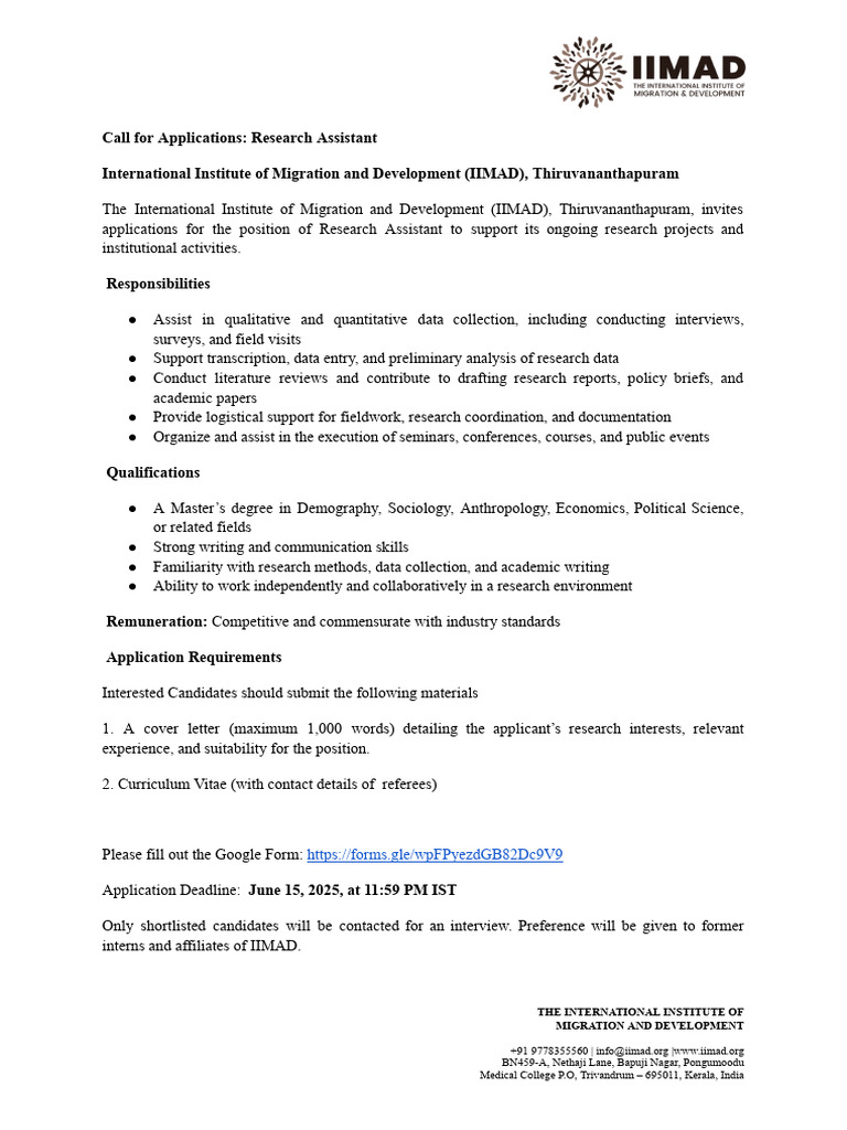 Call For Research Assistants - IIMAD | PDF | Intelligence | Higher ...