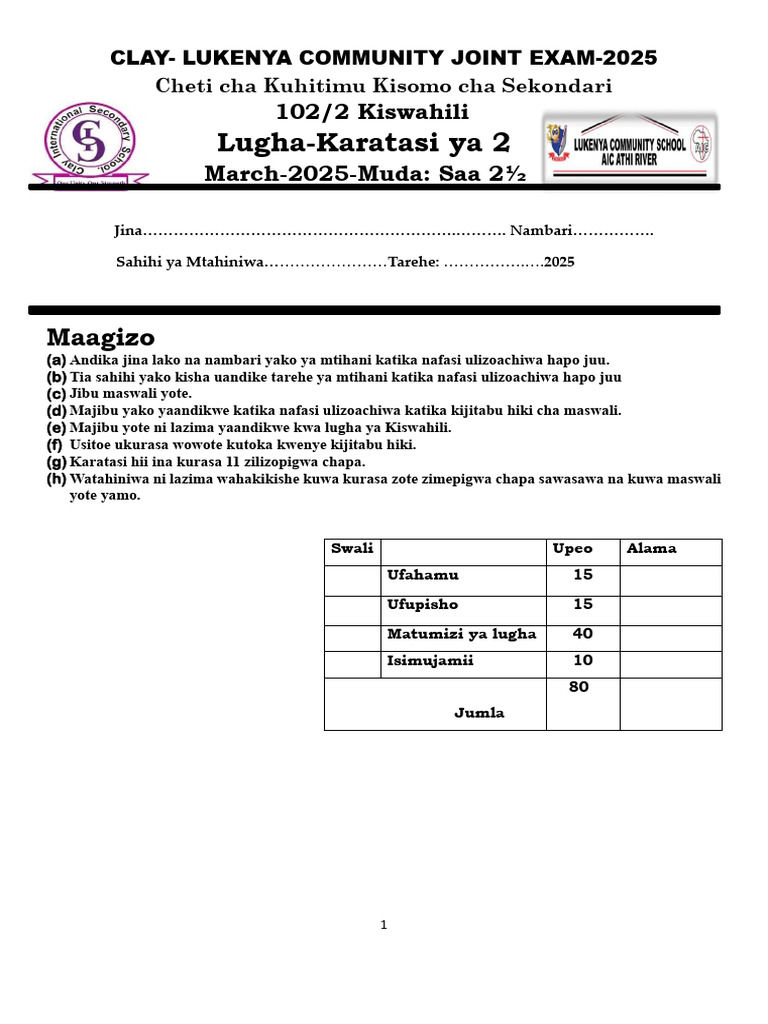 Clay Lukenya Kisw Pp2. Joint - 2new | PDF