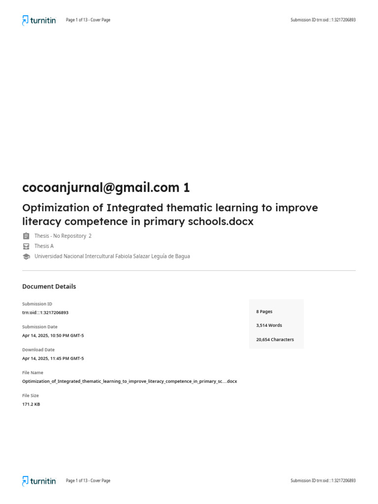 11% Optimization of Integrated Thematic Learning To Improve Literacy ...